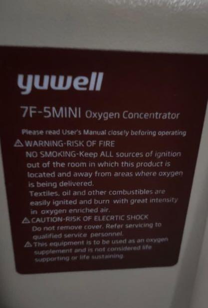 Yuwell 7F-5MINI Oxygen Concentrator, Health & Nutrition, Medical ...