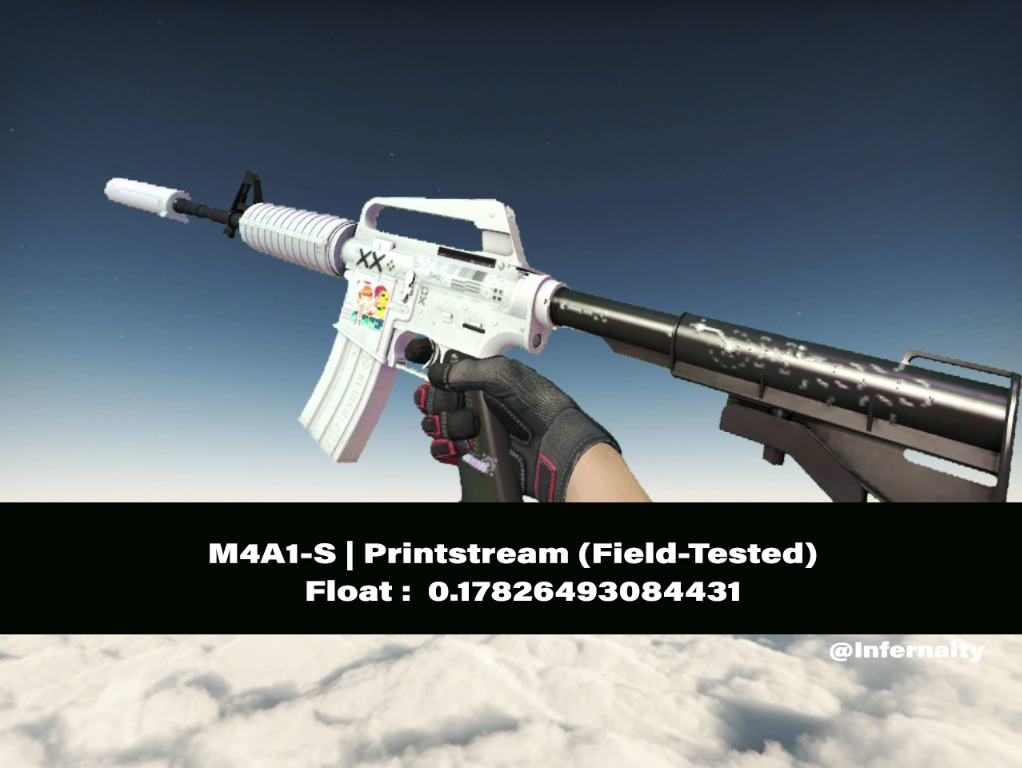 (0.17FV) M4A1-S Printstream FT CSGO SKINS KNIVES, Video Gaming, Gaming ...