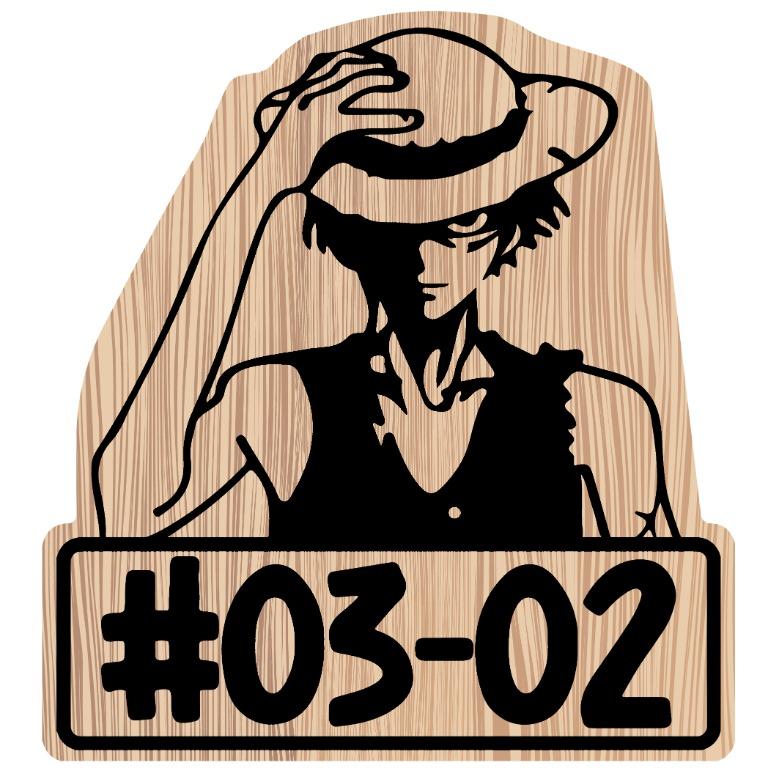 3D Luffy Acrylic Signage / Unit Number/ Door Sign / One Piece ...