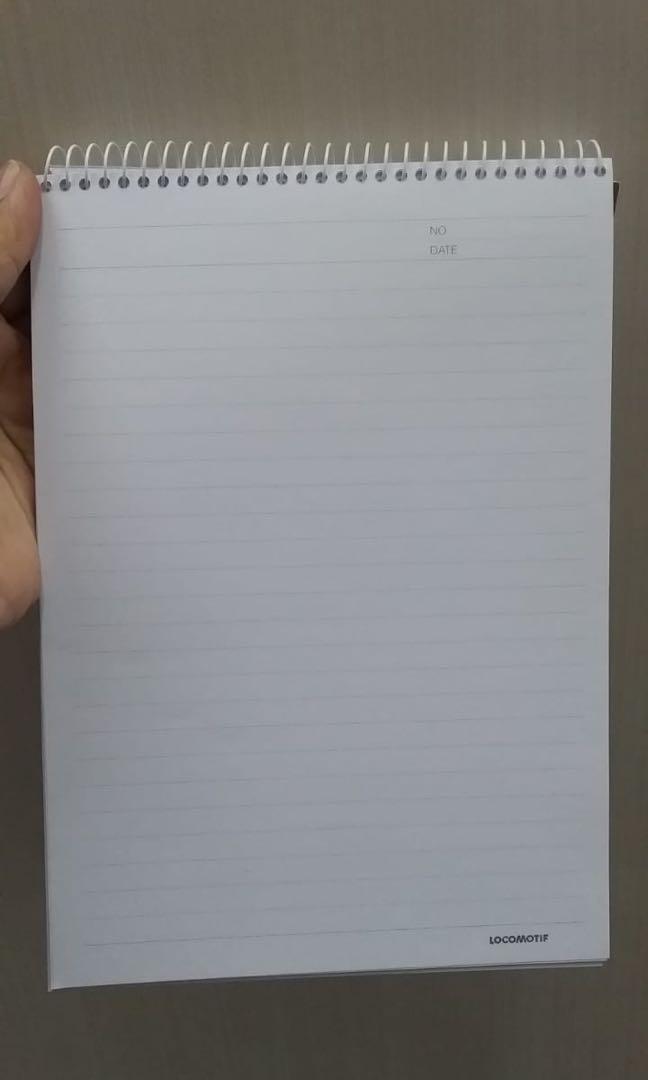A5 spiral Notebook locomotif 80 lbr garis garis tulis, Buku & Alat ...