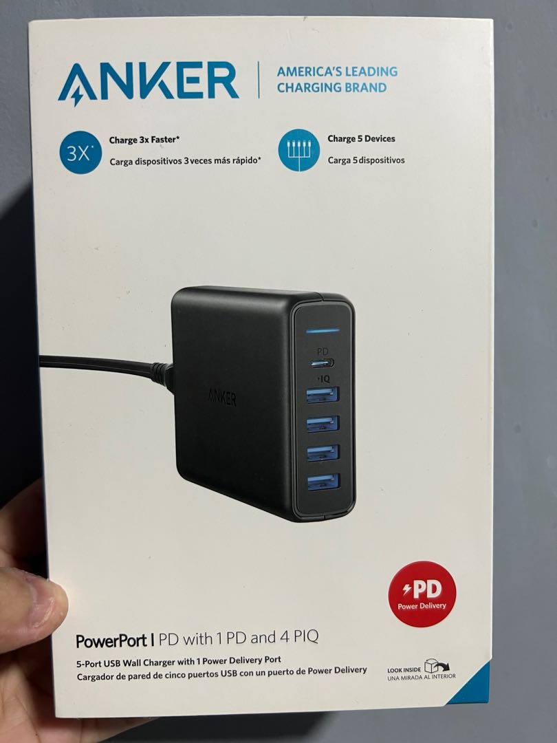 ANKER - PowerPort (PD with 1 PD and 4 PIQ), Mobile Phones & Gadgets ...