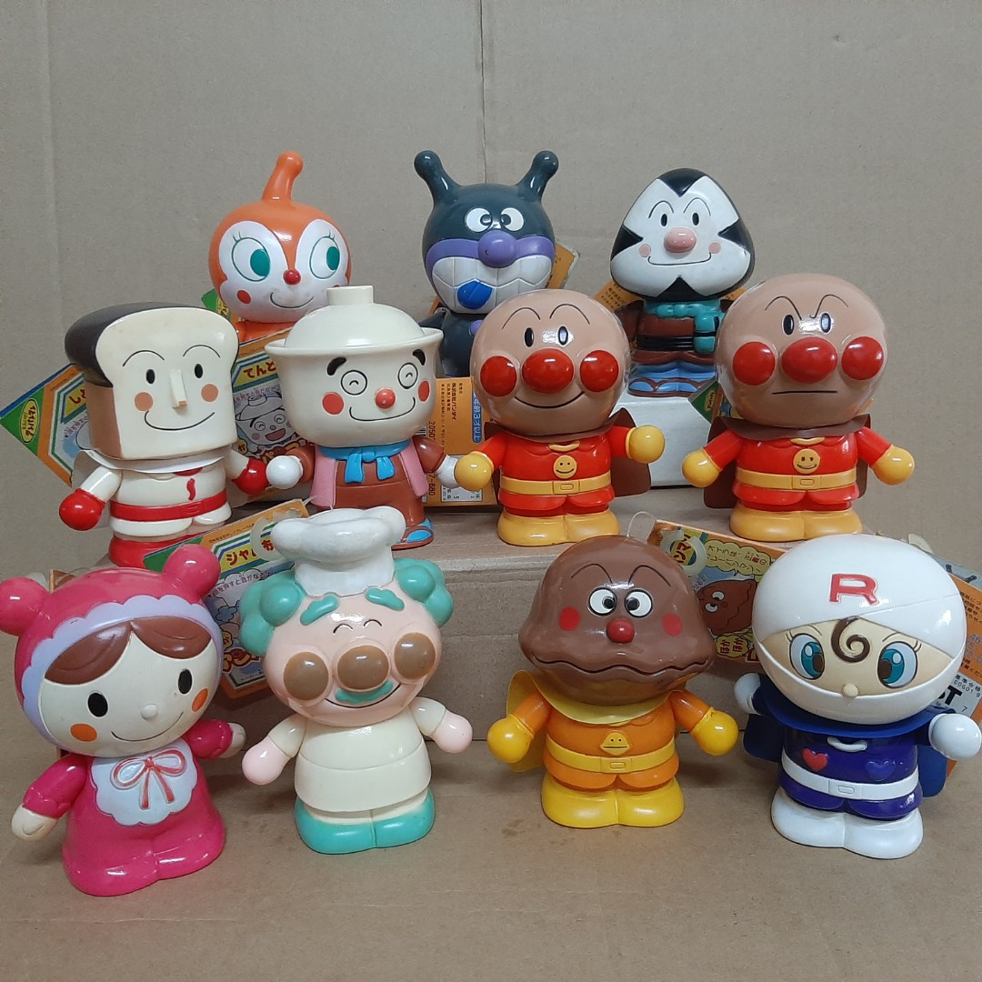 Anpanman Bread Man Cartoon Anime Vintage Soft Vinyl Squeaky Toy Coin ...