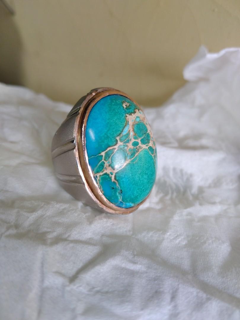 Batu pyrus ring perak chrome, Fesyen Wanita, Aksesoris di Carousell