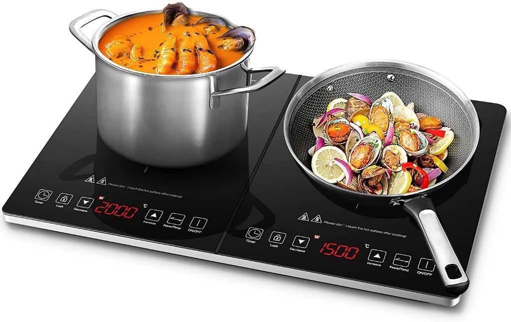 [C6517] 3 PIN PLUG AMZCHEF Induction Hob, Double Induction Cooker with ...
