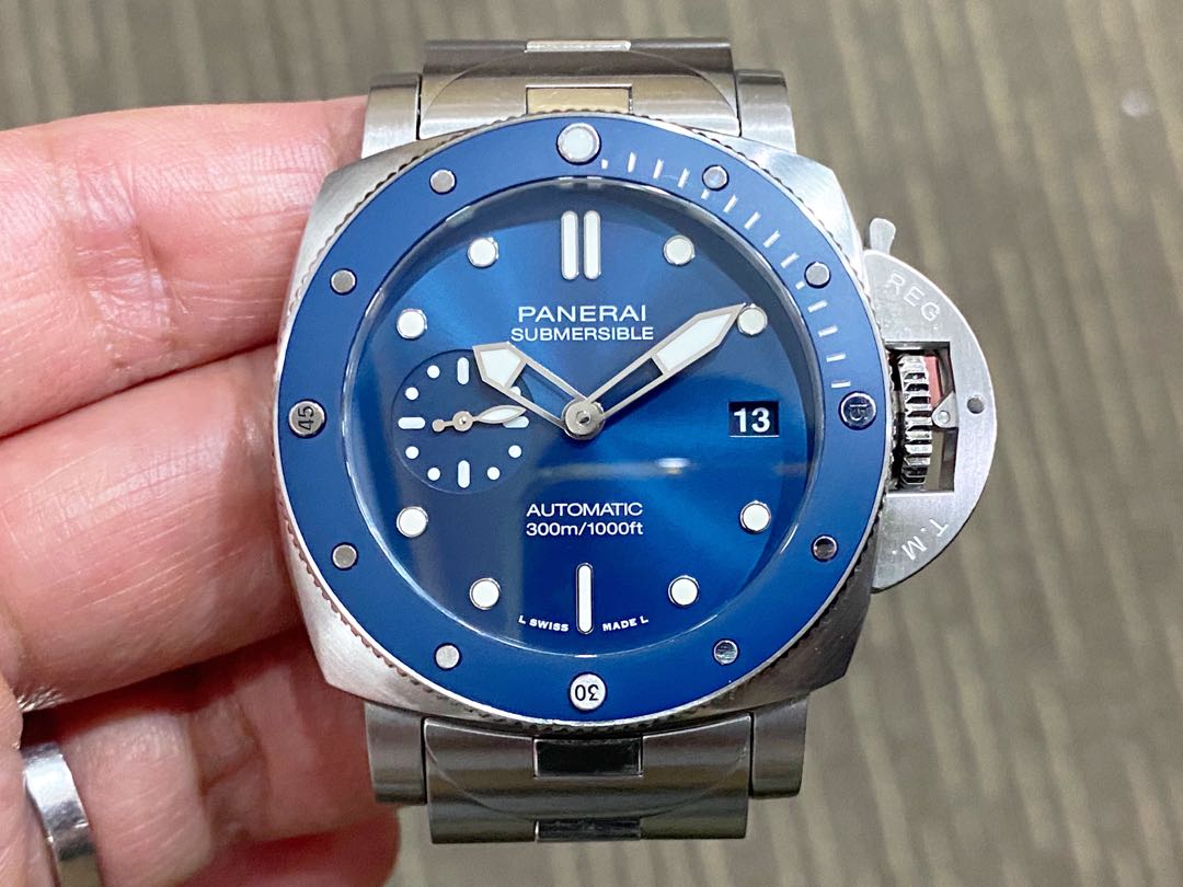 Complete Local Sep 21 Panerai Submersible 42 Blu Notte Pam 1068 Pam1068 ...