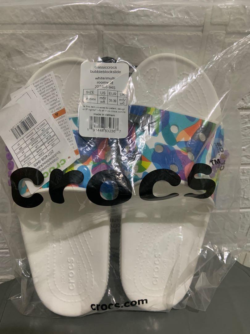 Crocs slides (bubble block), Women's Fashion, Footwear, Slippers and ...