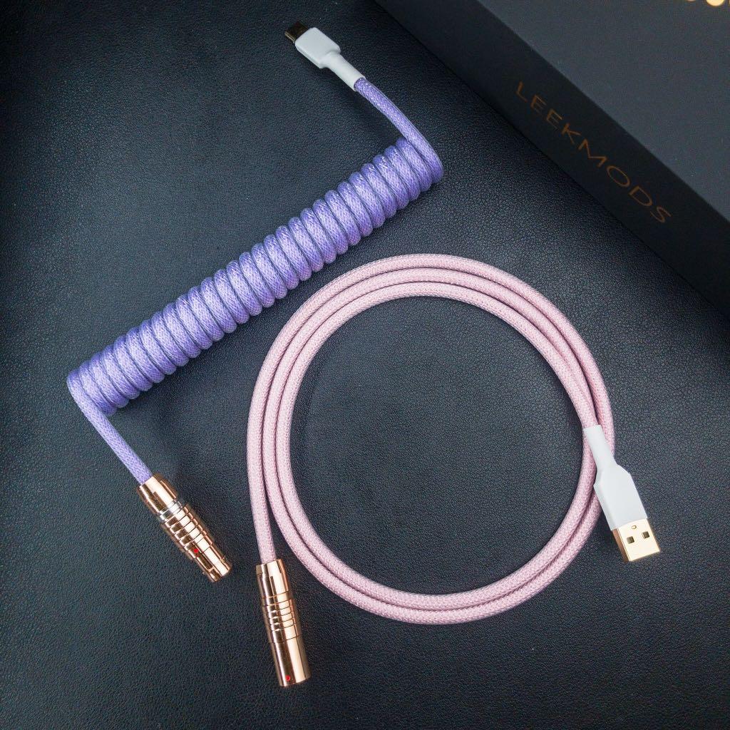 Custom Coiled Type C Keyboard Cable w/ Push Pull FEMO, Computers & Tech ...