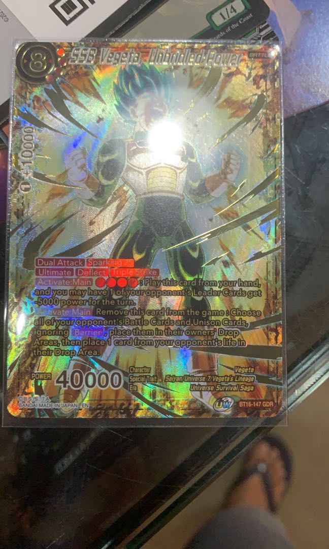 Dragonball super tcg ssb vegeta god rare realm of god, Hobbies & Toys ...