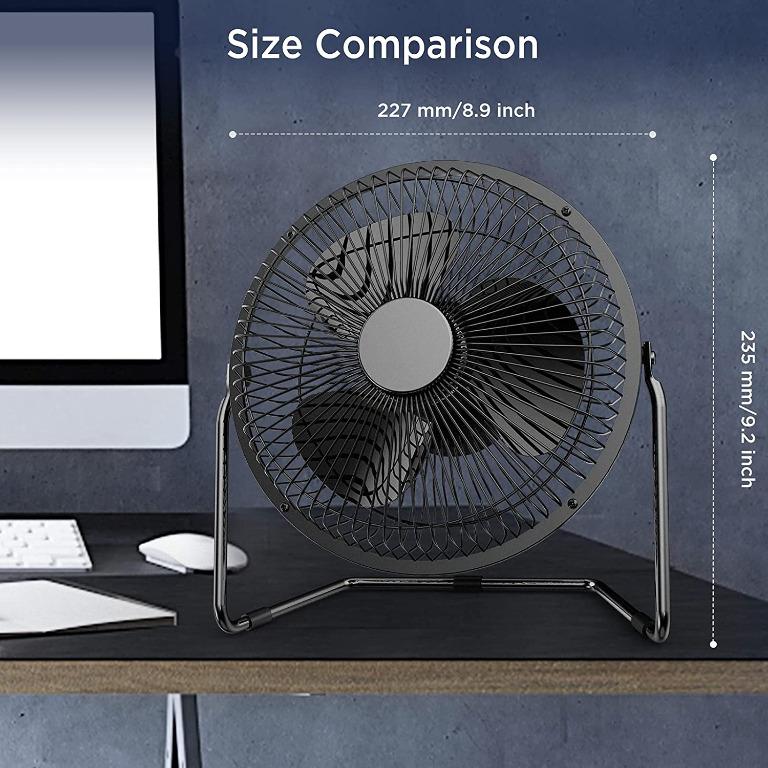 EasyAcc 8 Inch Battery Operated Desk Table Fan with Rechargeable ...