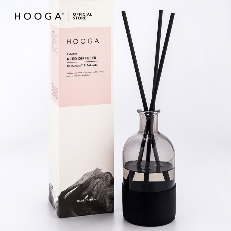 HOOGA - Reed Diffuser Black Series: Bergamot & Balsam, Furniture & Home ...