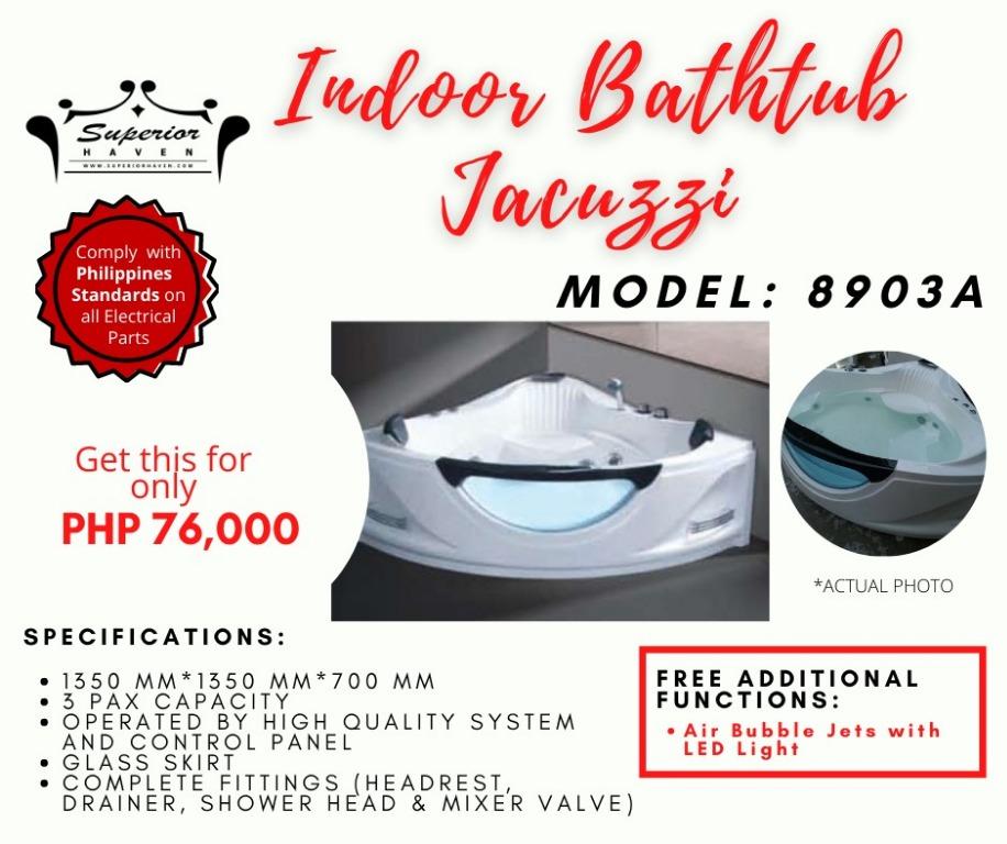 Indoor Bathtub Jacuzzi Model 8903, Furniture & Home Living, Bathroom ...