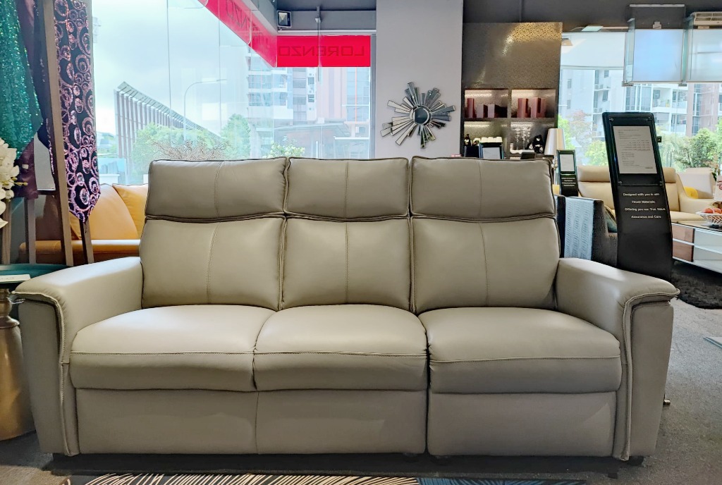 LORENZO OFFICIAL - 3 Seater Normal sofa in Full Thick Leather (Display ...