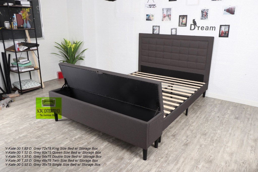 Padded Bed Frame with storage Kate 36, Furniture & Home Living ...