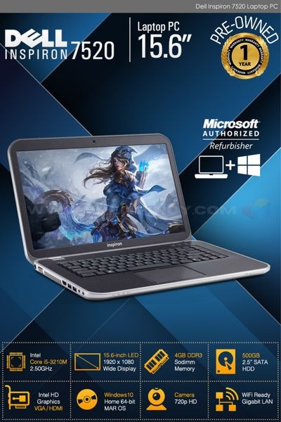 Pre-owned Dell Inspiron 7520 15.6-inch LED Display Laptop | Intel Core ...