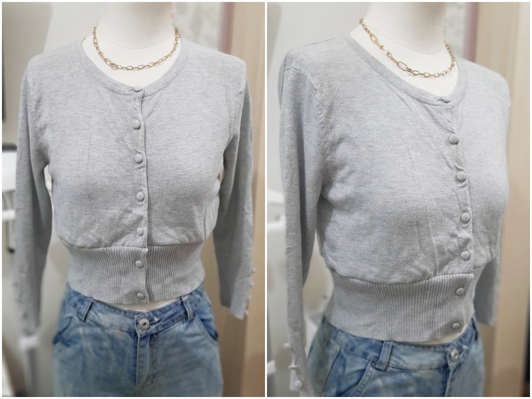 Reworked Crop Knitted #9, Women's Fashion, Tops, Others Tops on Carousell