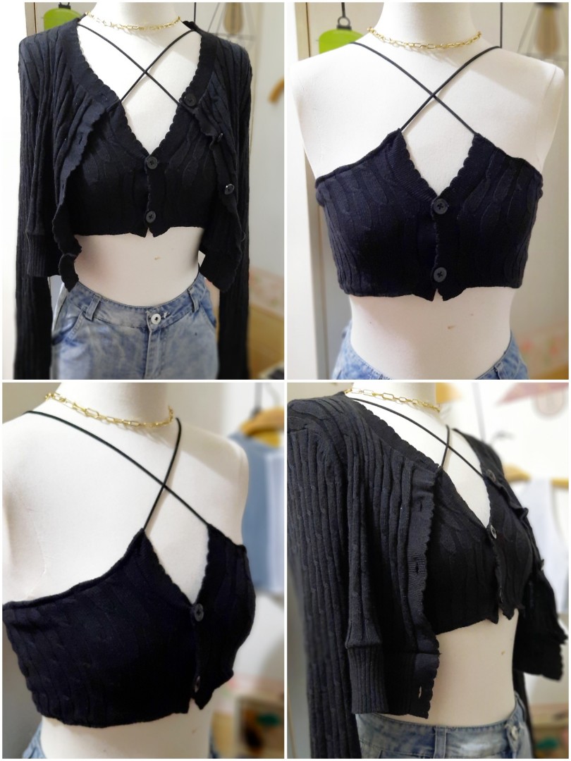 Reworked Crop Knitted Set #4, Women's Fashion, Tops, Others Tops on ...