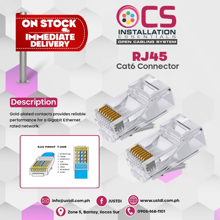 RJ45 Cat6 Connector, Computers & Tech, Parts & Accessories, Networking ...