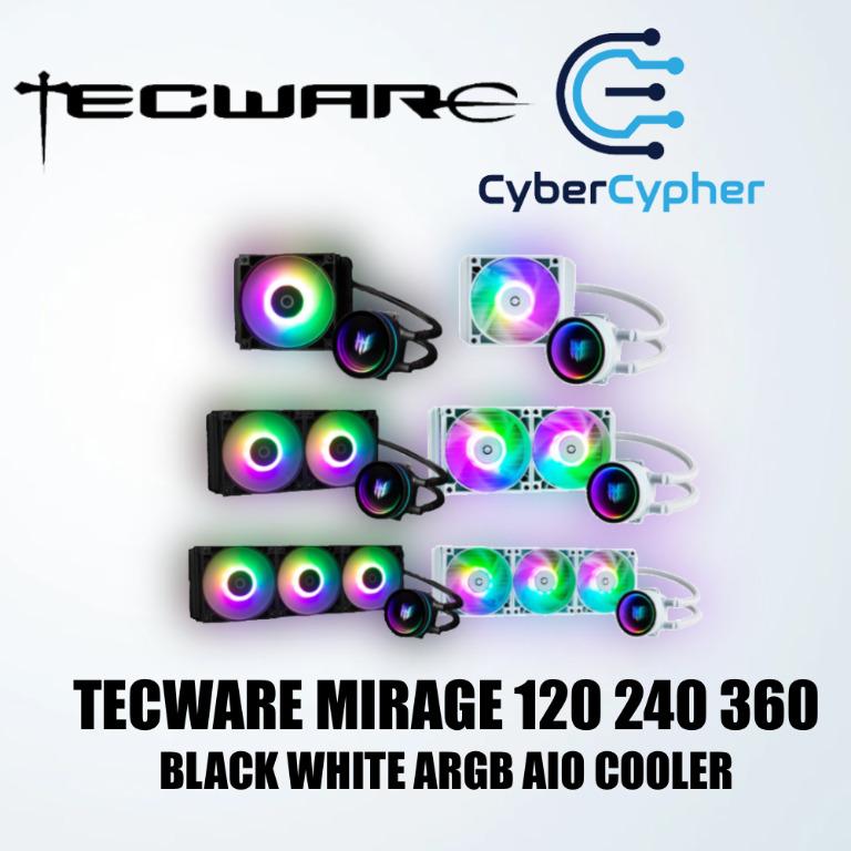 Tecware Mirage 120mm/240mm/360mm Black/White ARGB AIO Cooler, Computers ...