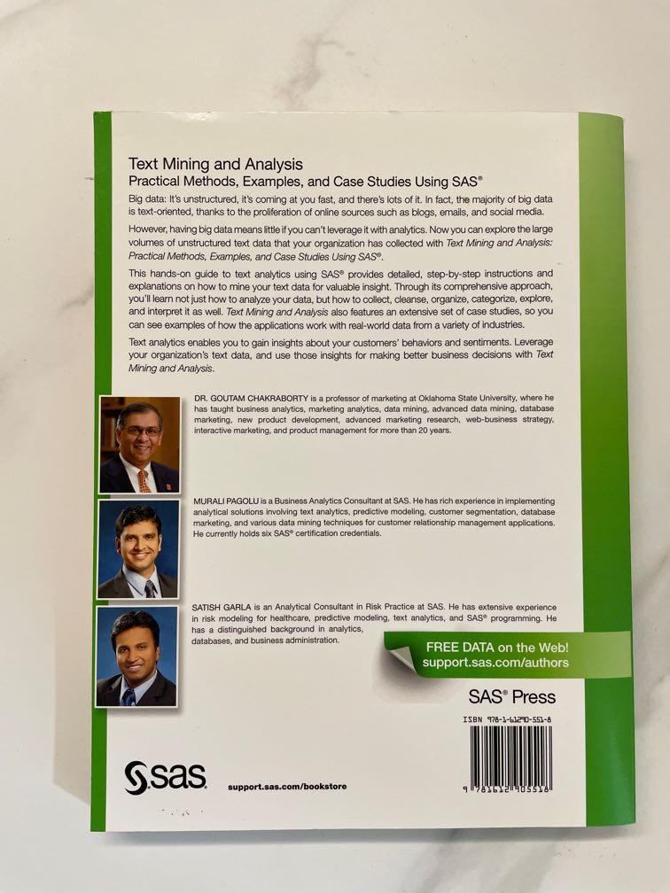 Text Mining and Analysis - Practical Methods, Examples, and Case Studies Using SAS, Hobbies ...