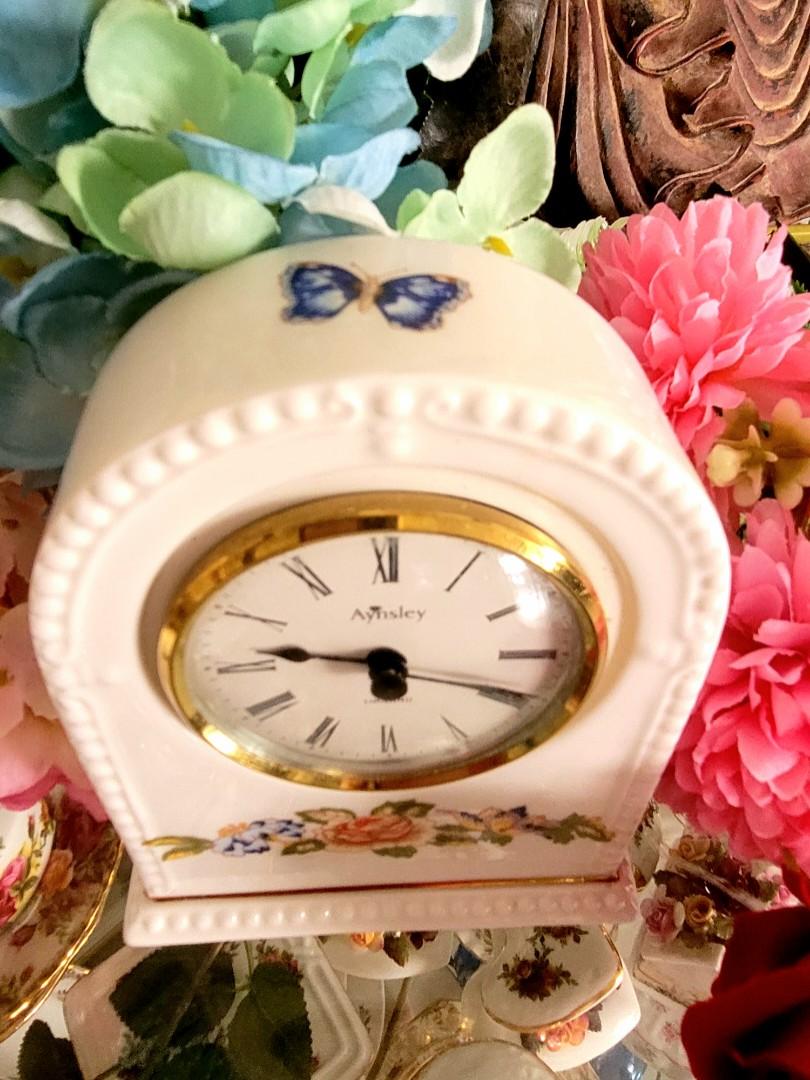 Vintage Rare AYNSLEY clock, Furniture & Home Living, Home Decor, Clocks ...