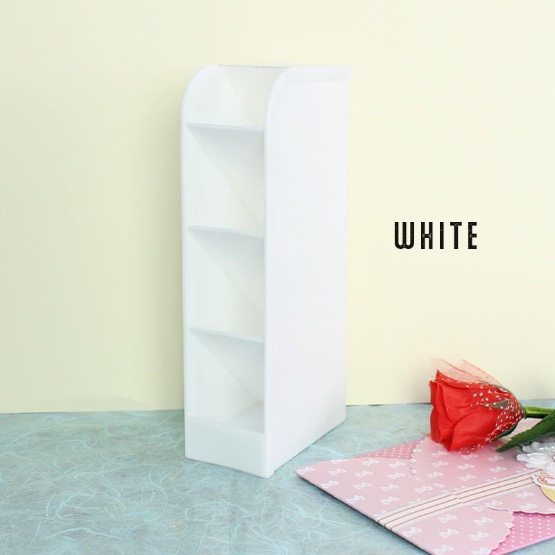2 Piece White Multifunctional Desktop Storage 4 Grid Pen Holder Desk ...