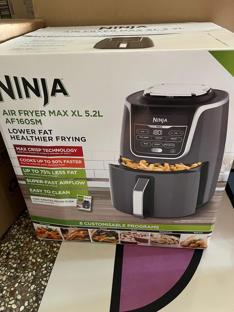 BNIB Ninja air fryer AF160 MAX XL 5.2L, TV & Home Appliances, Kitchen ...