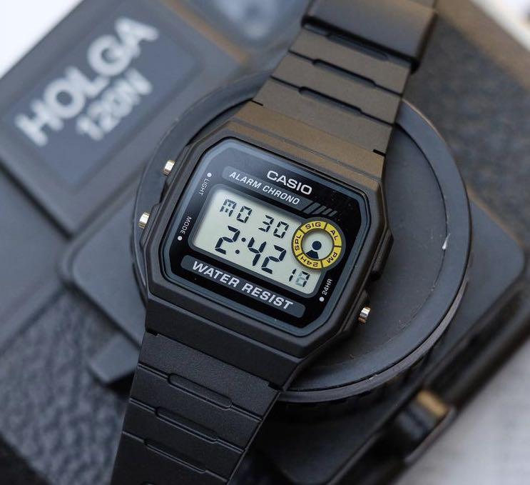 Casio F-94WA-8D Vintage Series Digital Quartz F94WA-8D Black Tone F94 ...