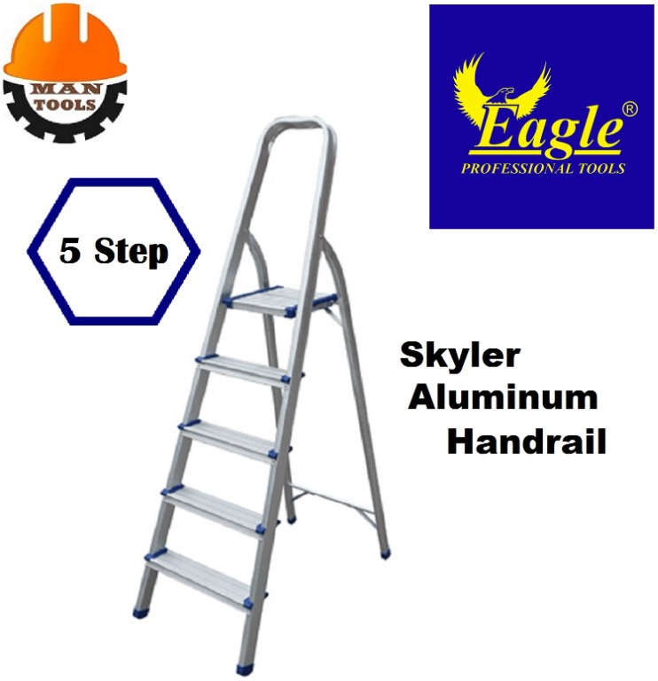 Eagle Skyler Aluminum Step Ladder W/Handrail 5 Step, Commercial ...