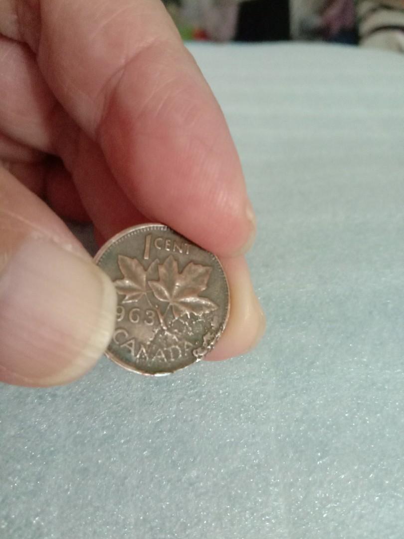 Canada Error Extremely Rare 1963 Canada Penny Circulated Brown Flawed ...
