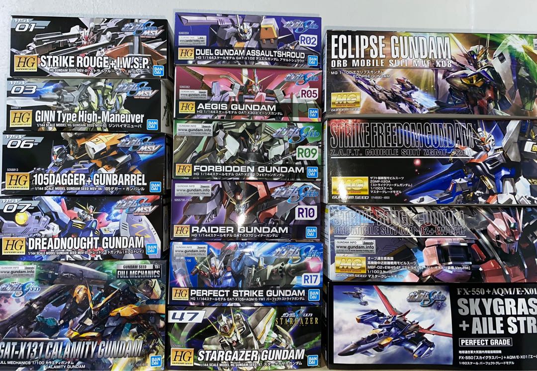 Gundam Seed Kits HG MG PG Gunpla, Hobbies & Toys, Toys & Games on Carousell