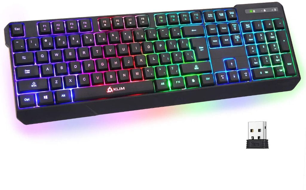 KLIM Chroma Rechargeable Wireless Gaming Keyboard + Slim, Durable ...