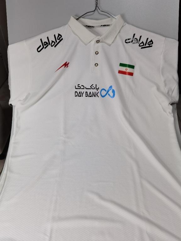 Merooj Official Iran Volleyball National Team Polo Shirt (White), Men's ...
