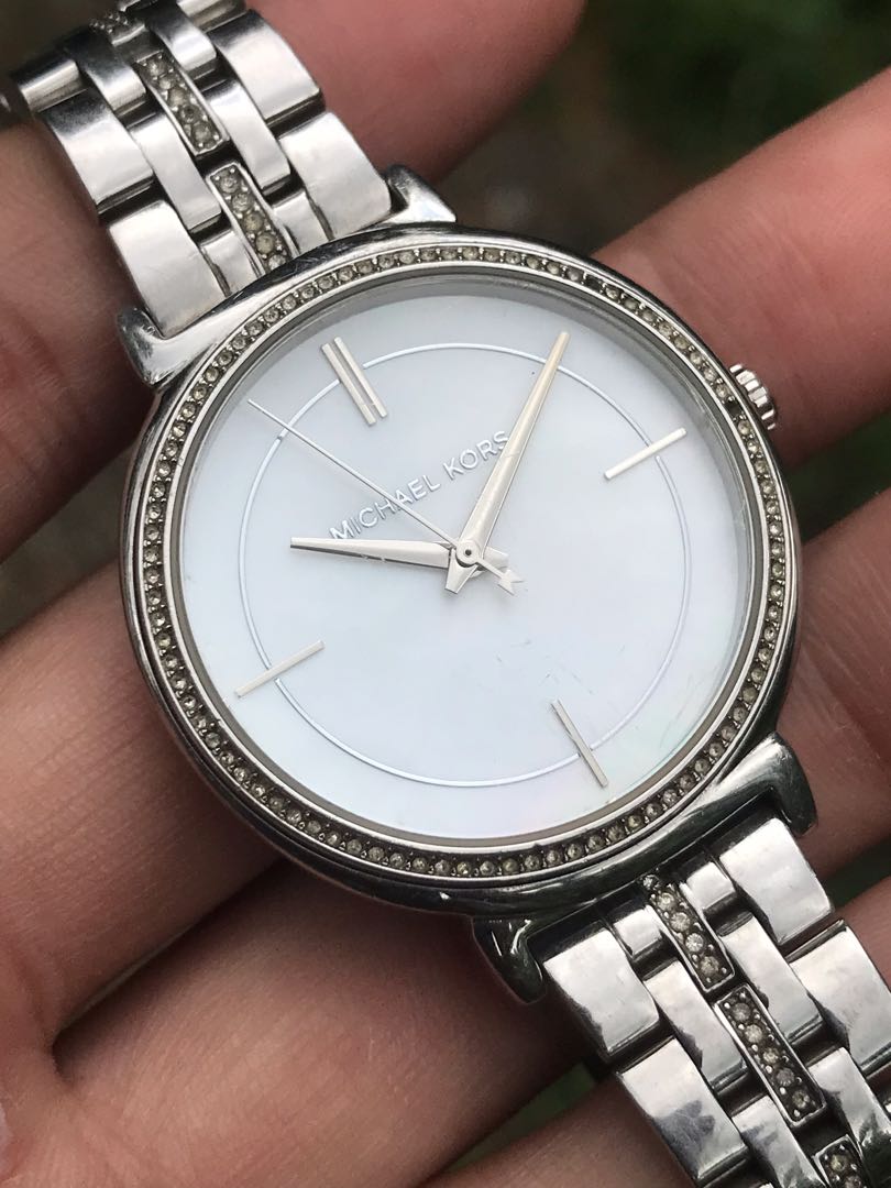 MICHAEL KORS Preloved Cinthia Mother of Pearl MK3641, Women's Fashion ...