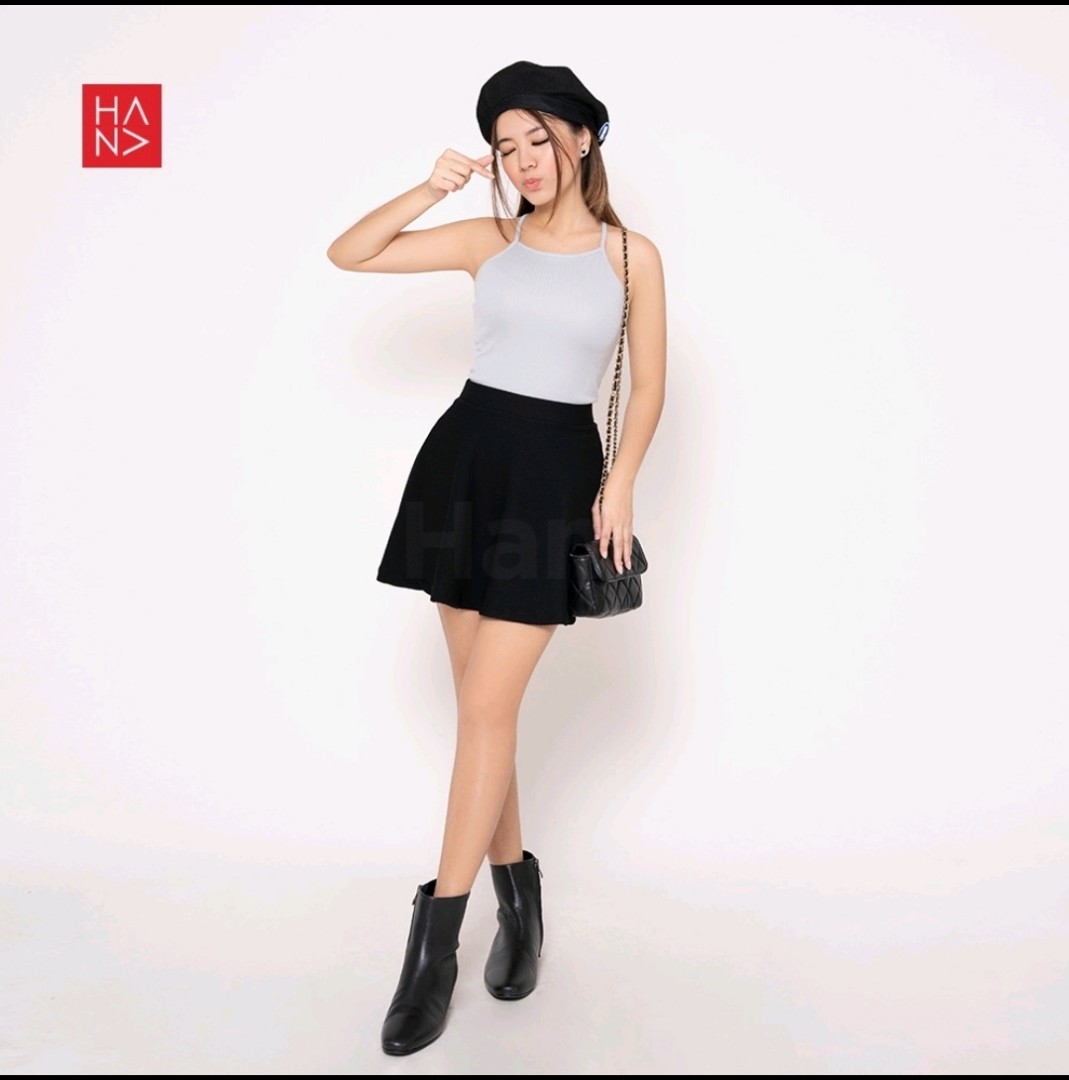 Mini skirt Rok Mini Pendek Karet Hitam Spandex NEW BARU, Fesyen Wanita ...