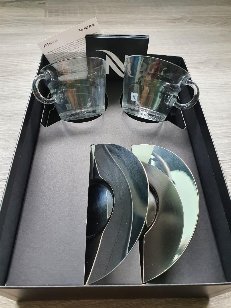 Nespresso View Cappuccino cups, Expresso cup, Glass Flask Water Bottle ...