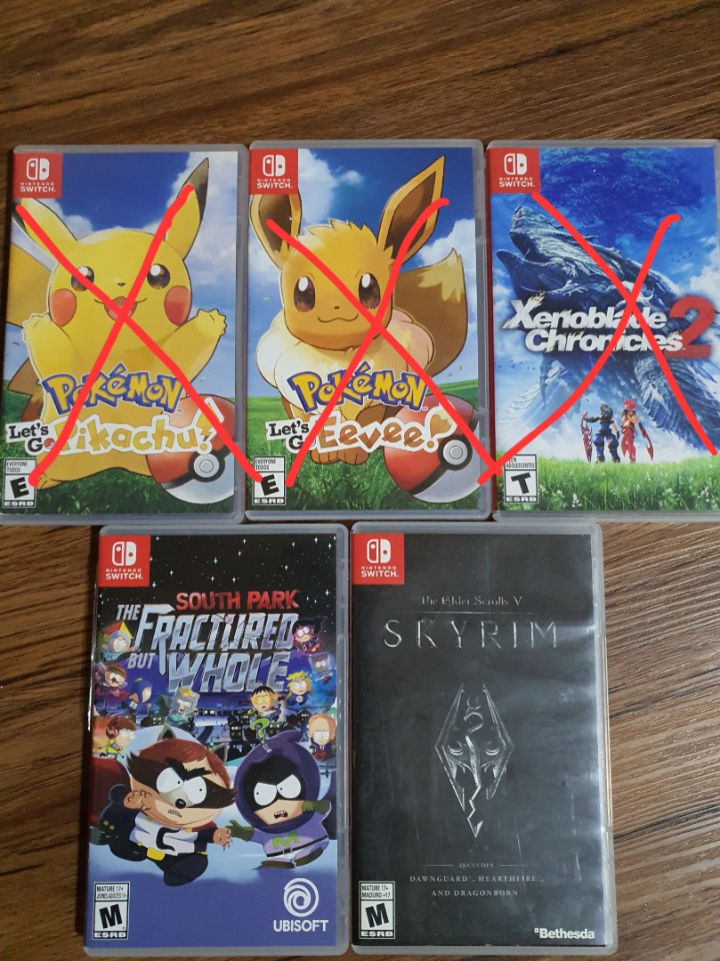 nintendo switch games pokemon lets go skyrim xenoblade, Video Gaming ...