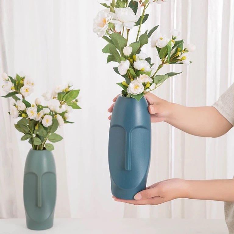Nordic Minimalist PE Abstract Vase Human Face Creative Display ...
