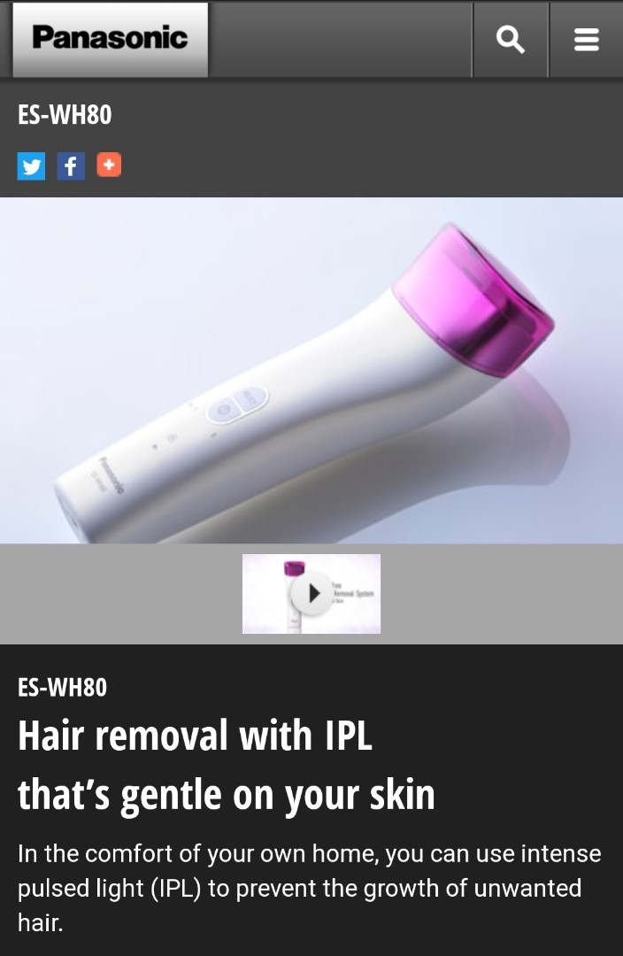 Panasonic IPL (ES-WH80), Beauty & Personal Care, Hair on Carousell