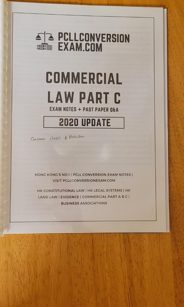 PCLL Conversion Exam Notes - Commercial Law Part C, 興趣及遊戲, 書本 & 文具, 書本及 ...