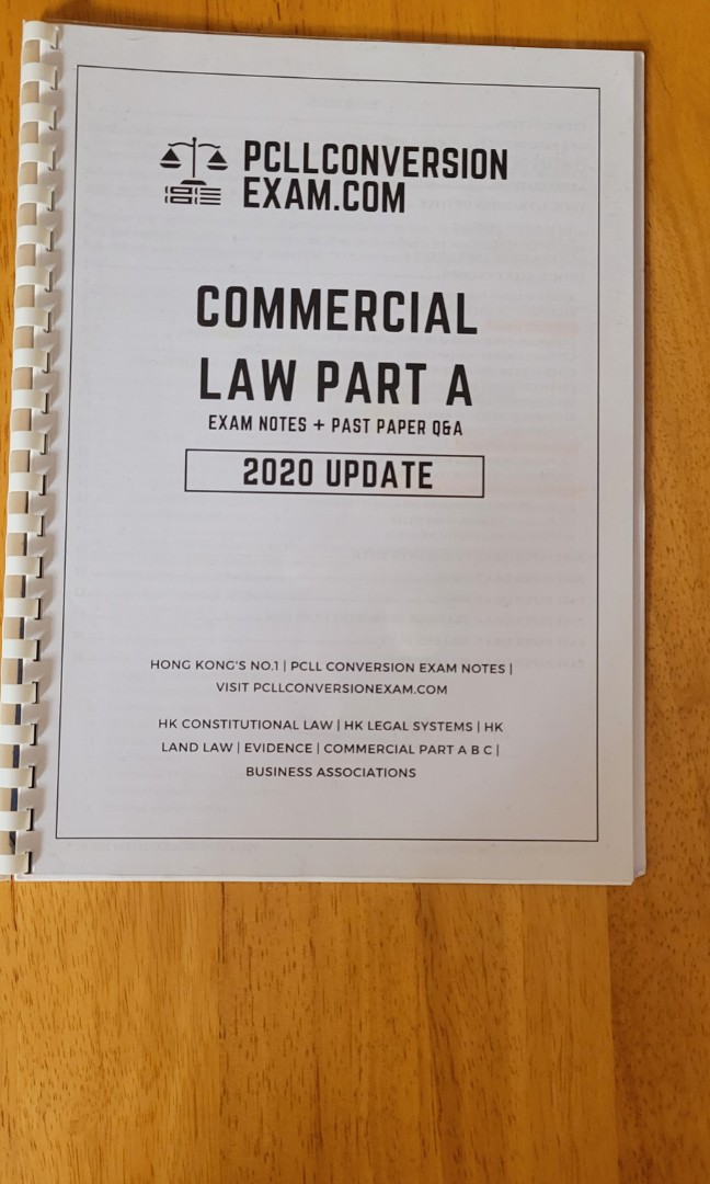 PCLL CONVERSION EXAM Notes - Commercial Law Part A, 興趣及遊戲, 書本 & 文具, 書本及 ...