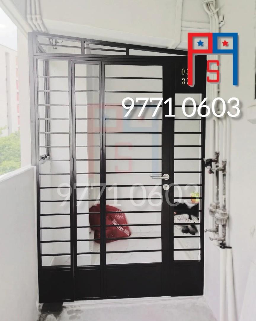 Recess area gate and slim window, Furniture & Home Living, Security ...