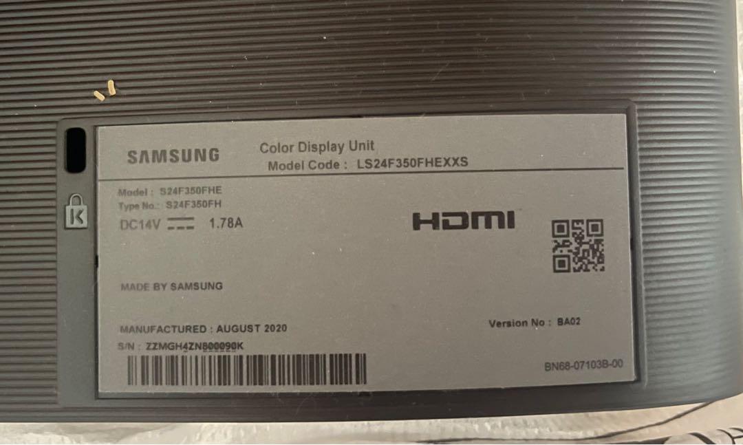 Samsung 24 inch monitor LS24F350, Computers & Tech, Parts & Accessories ...