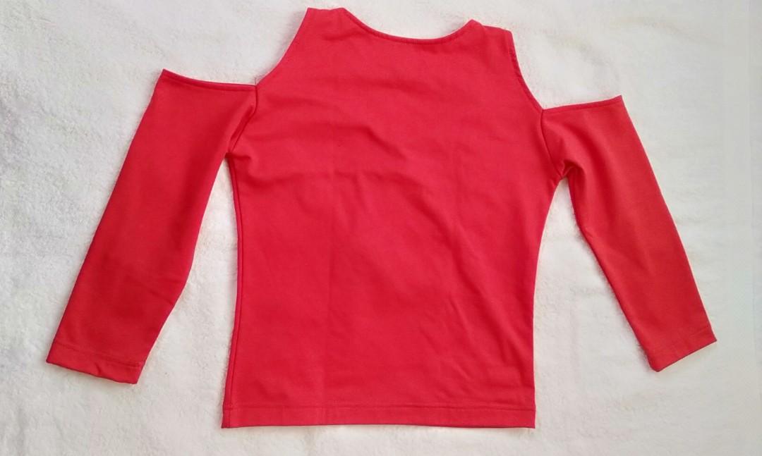 Sexy Red Blouse with Off Shoulder Cleavage Design, Women's Fashion ...
