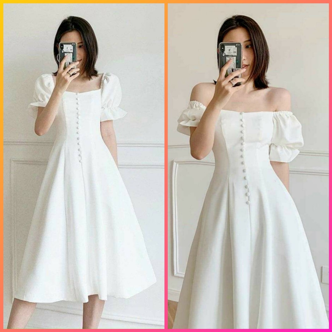 Two-way White Formal Dress, Women's Fashion, Dresses & Sets, Dresses on ...