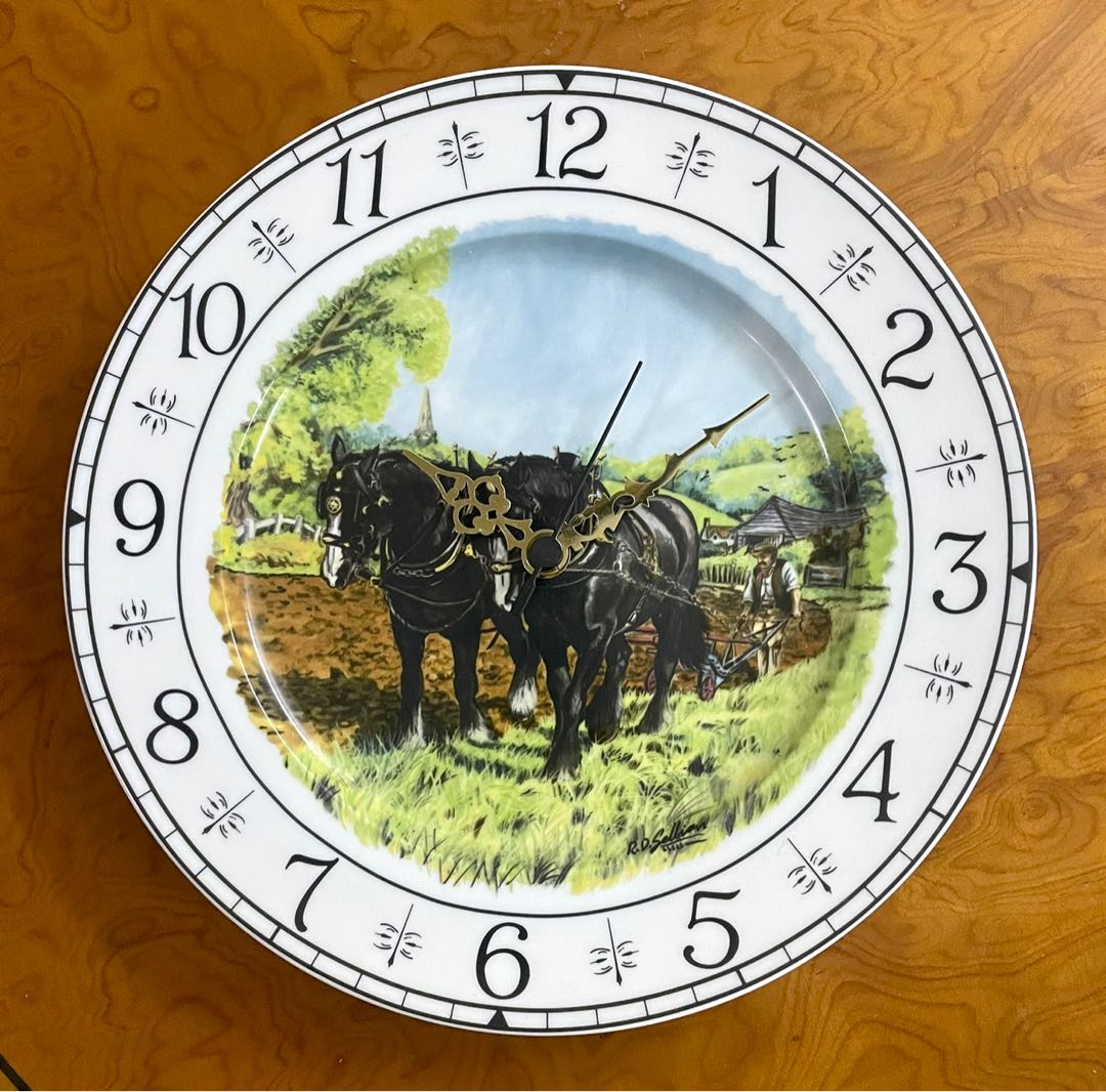 Vintage English Fine Bone China Wall Clock 27cm, Furniture & Home ...