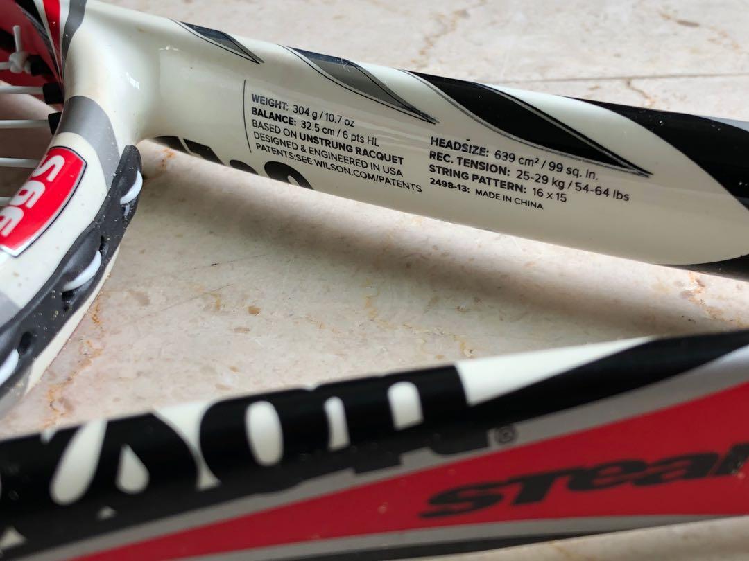 Wilson Steam 99s Tennis Racquet/ Racket, Sports Equipment, Sports ...