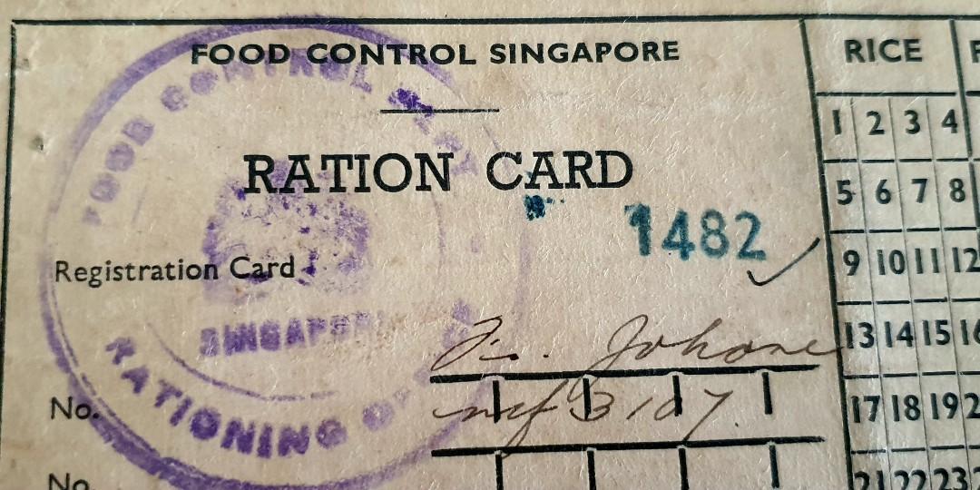 1. 1953 Malaya Ration Card. 2. 1954 Food Control Singapore Ration Card ...
