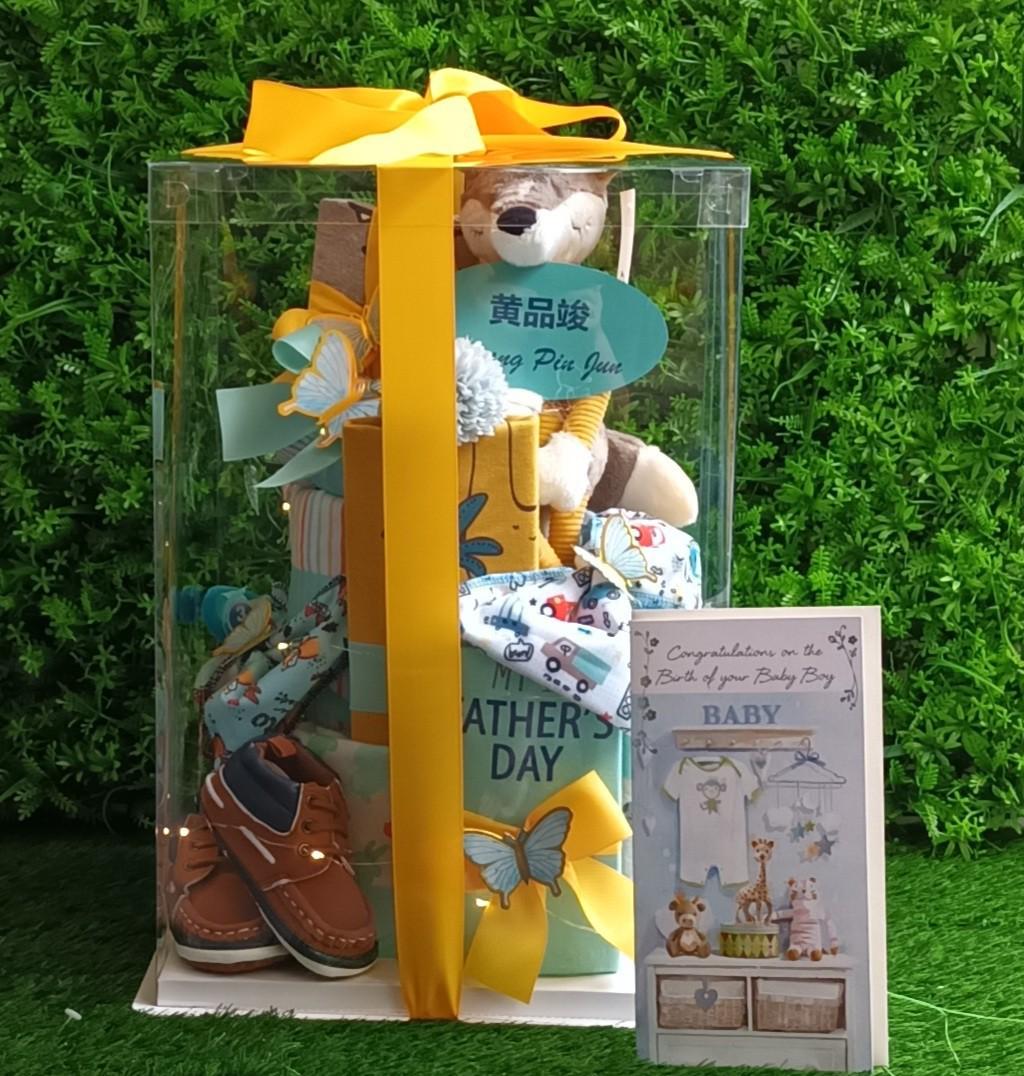 2 tier diaper cake / diaper cake / baby hampers / baby full month ...