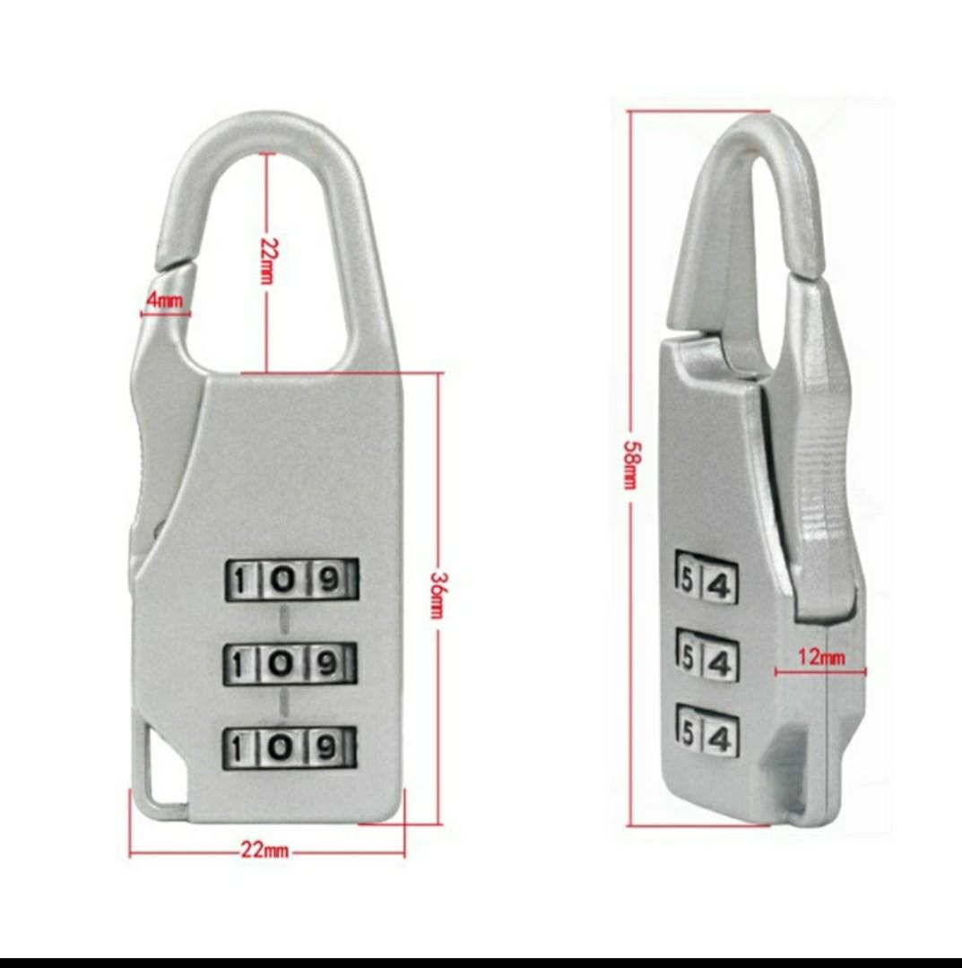 3 Mini Dial Digit Number Code Password Combination Padlock Security ...