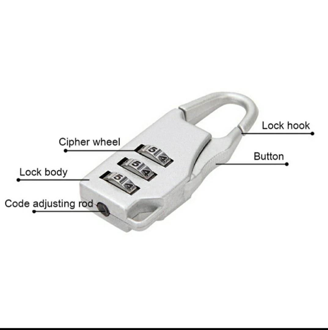 3 Mini Dial Digit Number Code Password Combination Padlock Security ...